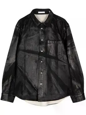 Helmut Lang Foil-print Denim Shirt Jacket