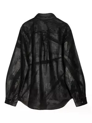 Helmut Lang Foil-print Denim Shirt Jacket