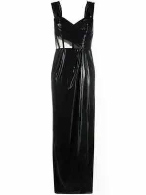 Marchesa Sheer-panel Sleeveless Dress - Black