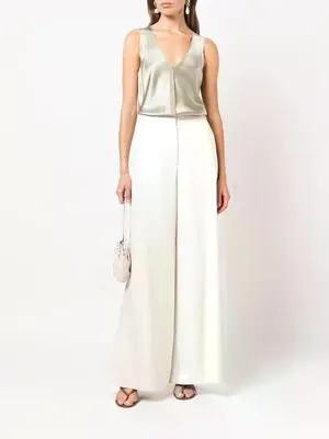 Voz Raw-cut Silk Tank Top - Grey