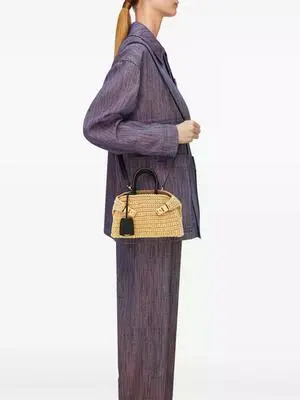 FERRAGAMO Mini Hug Woven Raffia Tote Bag
