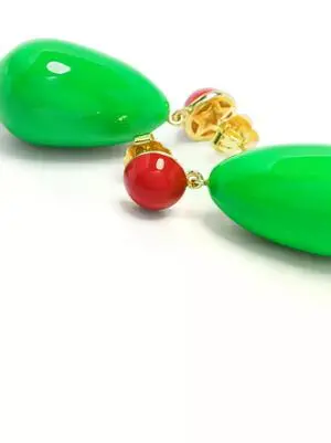 ESHVI Two-tone Drop Earrings - Green