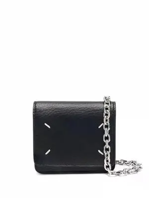 MAISON MARGIELA Four-stitch Leather Chain Wallet - Black