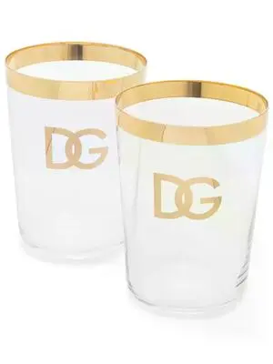 Dolce & Gabbana Logo-print Drinking Glasses - Neutrals