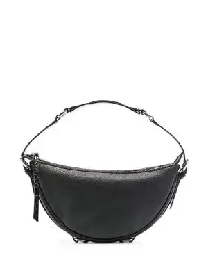 By Far Grained Leather Curved Shoulder Bag