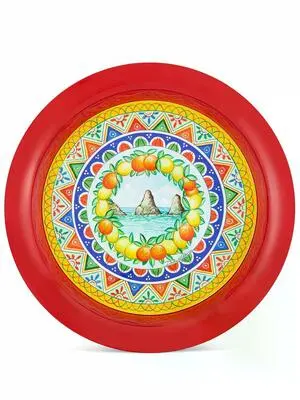 Dolce & Gabbana Carretto-print Metal Tray - Red