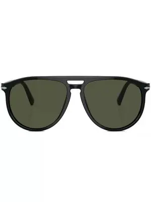 Persol Round-frame Straight-arm Sunglasses - Black