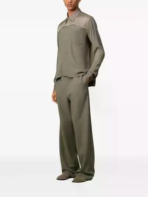 AMI Paris Contrast-panel Long-sleeve Shirt