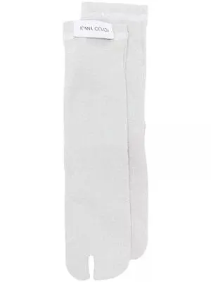 IOANA CIOLACU Sparkle Split Toe Ankle Socks - Silver