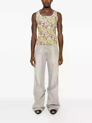 Martine Rose Layered Floral-print Tank Top