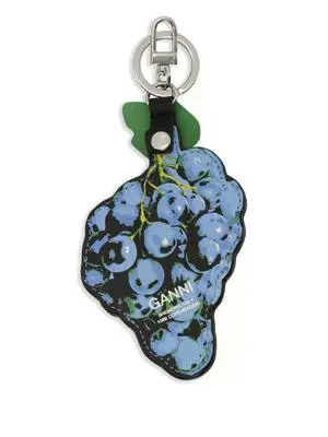GANNI Logo Keyring - Blue