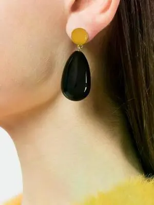 ESHVI Drop-design Earrings - Black