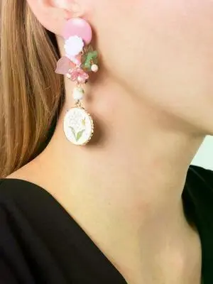 AMIR SLAMA Floral-appliqué Drop Earrings