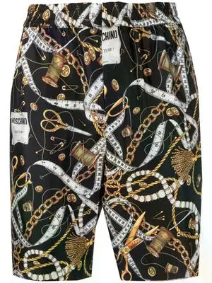 Moschino Chain-print Bermuda Shorts - Black