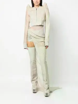 Rick Owens Cropped Zip-up Jacket - Neutrals