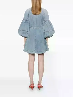 Zimmermann Tie-neck Denim Mini Dress