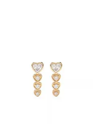 Shay 18kt Yellow Diamond Heart Drop Earrings - Gold