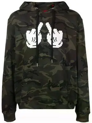 MOSTLY HEARD RARELY SEEN 8-BIT Double F-print Cotton Hoodie - Green