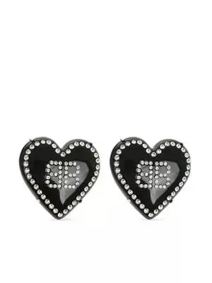 Balenciaga Heart-shaped Earrings - Black