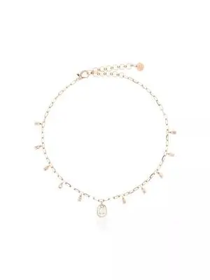 Shay 18kt Rose Gold And Diamond Drop Necklace - Pink