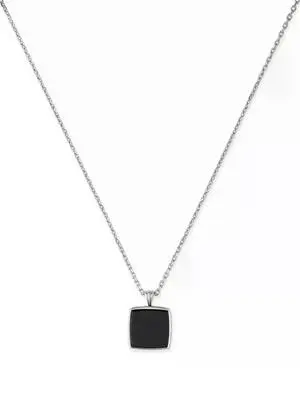 Emanuele Bicocchi Square Onyx Pendant Necklace - Silver