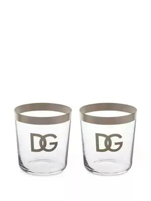 Dolce & Gabbana Logo-print Drinking Glasses - White