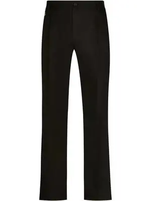 Dolce & Gabbana Stretch-cotton Trousers With Dg Patch