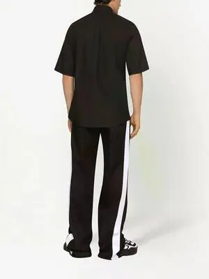 Dolce & Gabbana Stretch-cotton Trousers With Dg Patch