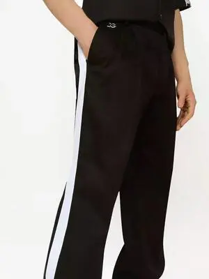 Dolce & Gabbana Stretch-cotton Trousers With Dg Patch