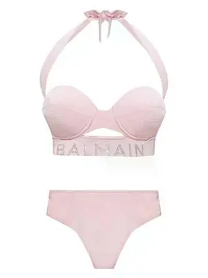 Balmain Logo-embellished Bikini Set - Pink