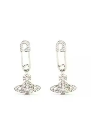 VIVIENNE WESTWOOD Safety Pin Detail Earrings - Silver