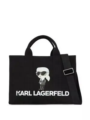 Karl Lagerfeld Ikon Aquarelle Canvas Tote Bag
