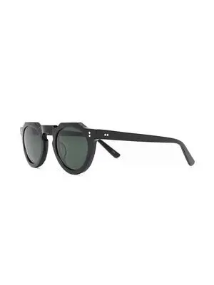 LESCA Round Frame Sunglasses - Black