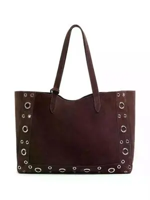 Valentino Garavani Nellcôte Suede Tote Bag With Stud Embellishments - Brown