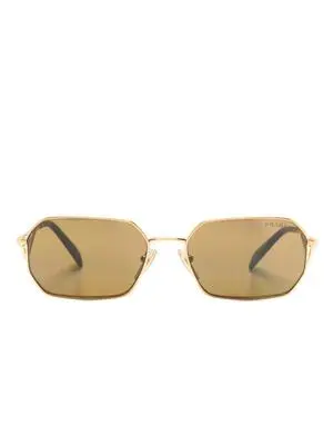 Prada Tone Hexagonal Frame Sunglasses - Gold