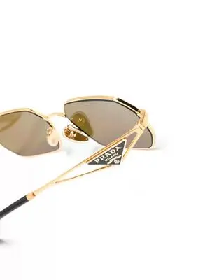 Prada Tone Hexagonal Frame Sunglasses - Gold