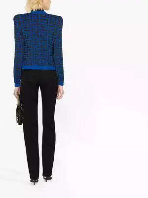 Balmain Monogram Jacquard Cropped Jacket