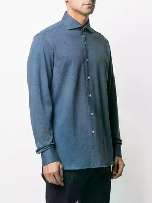 ORIAN Spread Collar Piqué Shirt