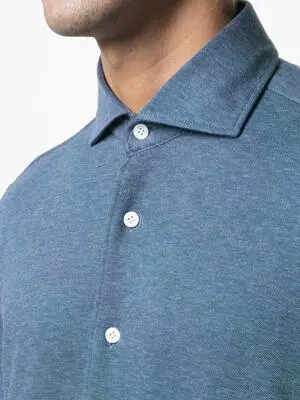 ORIAN Spread Collar Piqué Shirt