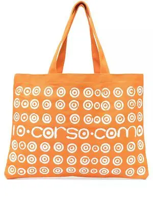 10 CORSO COMO Spiral Logo Print Tote Bag - Orange