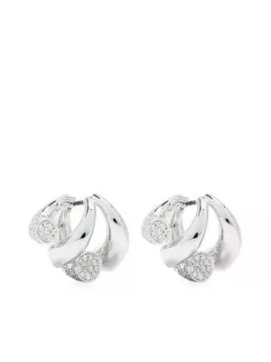 TABAYER 18kt White Gold Oera Diamond Hoop Earrings - Silver