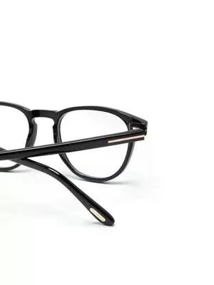 TOM FORD Logo-plaque Square-frame Glasses - Black