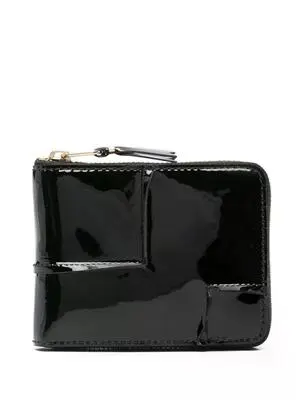 Comme Des Garçons Reversed Hem Leather Wallet - Black