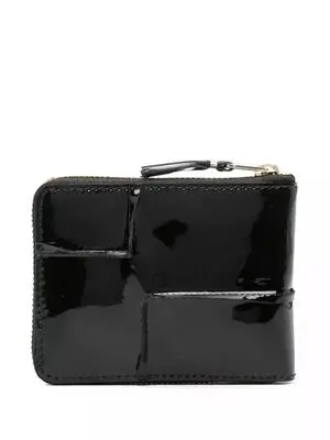 Comme Des Garçons Reversed Hem Leather Wallet - Black
