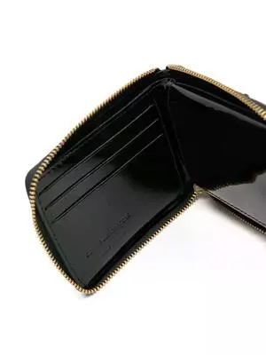 Comme Des Garçons Reversed Hem Leather Wallet - Black
