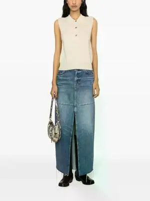 GANNI Logo-buttons Knitted Vest