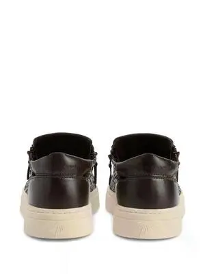 GIUSEPPE ZANOTTI Double-zip Low-top Interwoven Sneakers