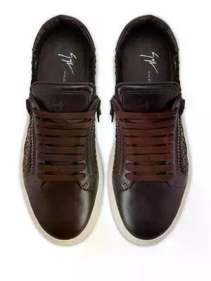 GIUSEPPE ZANOTTI Double-zip Low-top Interwoven Sneakers