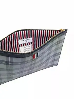 Thom Browne Tartan-print Medium Document Holder