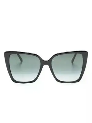 JIMMY CHOO Oversized-frame Glitter Sunglasses - Black